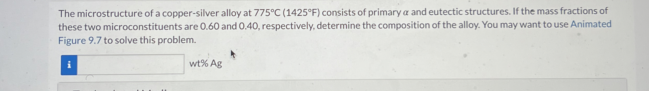 Solved The microstructure of a copper-silver alloy at | Chegg.com