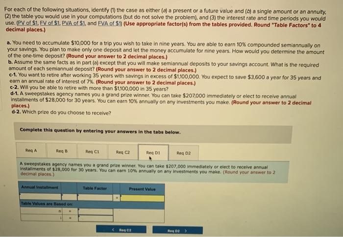 Solved For each of the following situations, identify (1) | Chegg.com