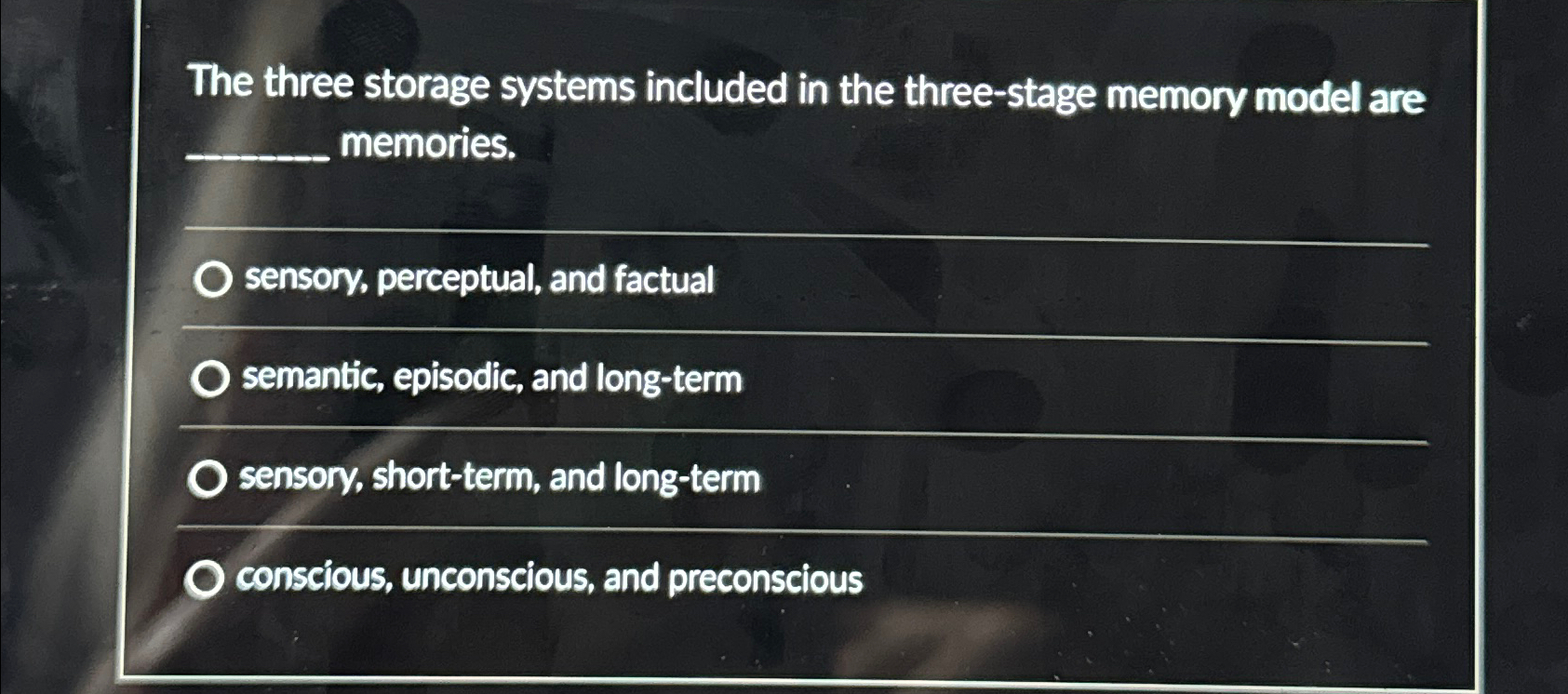 Solved The three storage systems included in the three-stage | Chegg.com