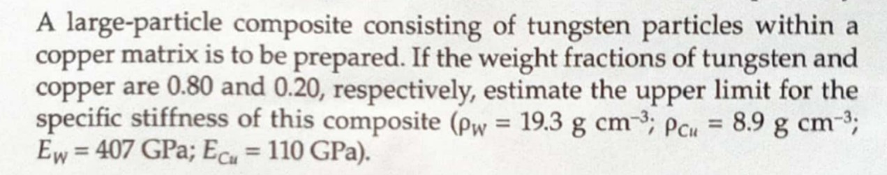 Solved A large-particle composite consisting of tungsten | Chegg.com