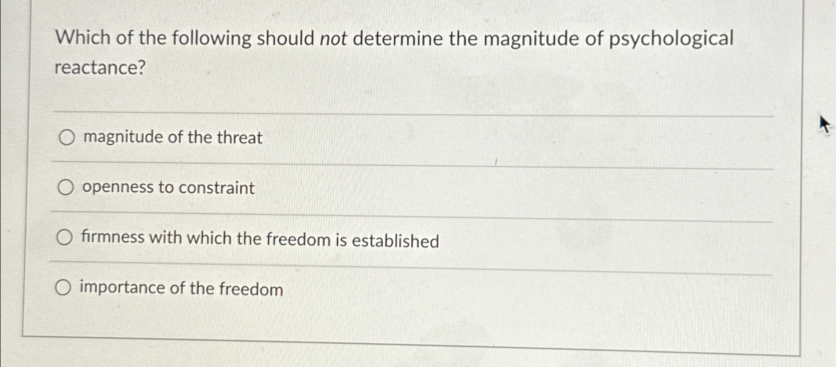 Solved Which of the following should not determine the | Chegg.com