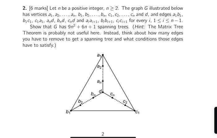 Solved 2 6 Marks Let N Be A Positive Integer N≥2 The 9331