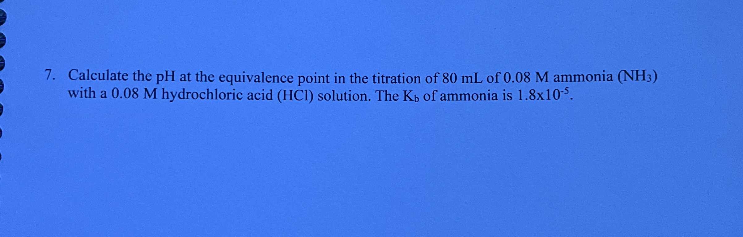 Solved Calculate the pH at the equivalence point in the | Chegg.com
