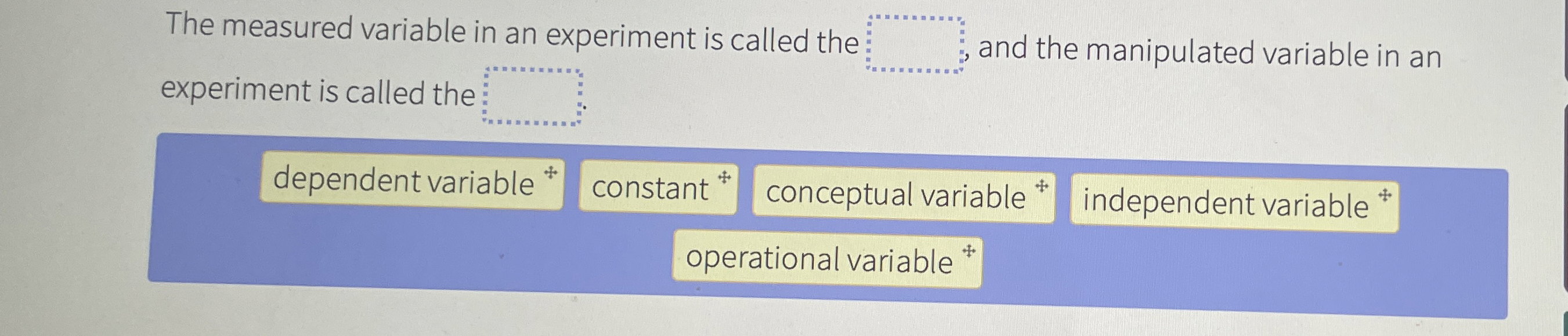 Solved The measured variable in an experiment is called the | Chegg.com