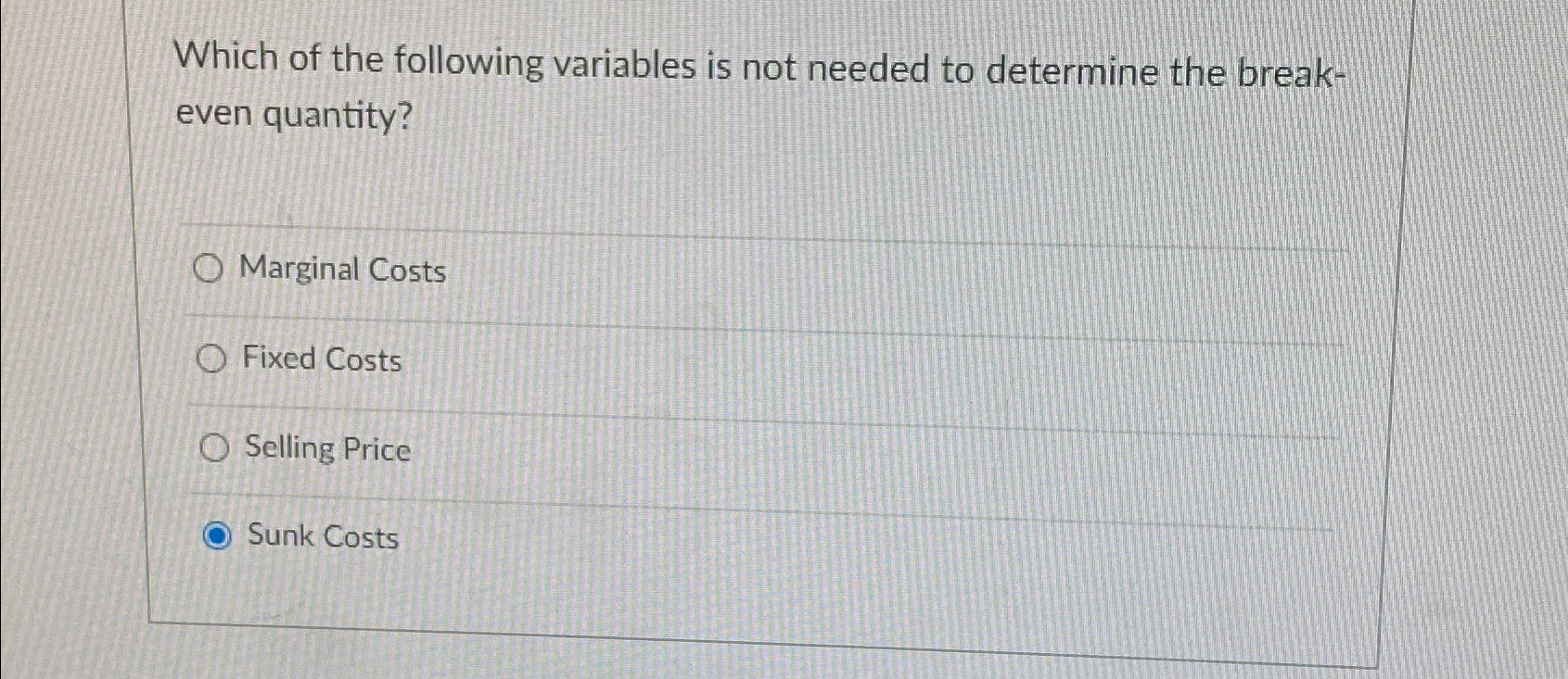 Solved Which of the following variables is not needed to | Chegg.com