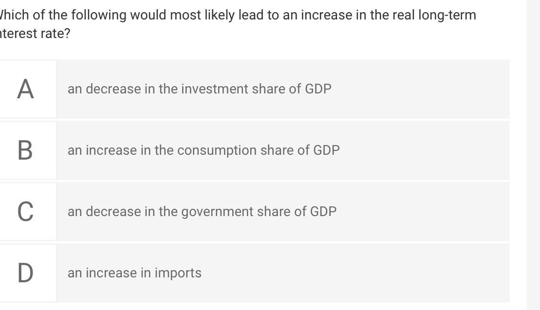 Solved /hich of the following would most likely lead to an | Chegg.com