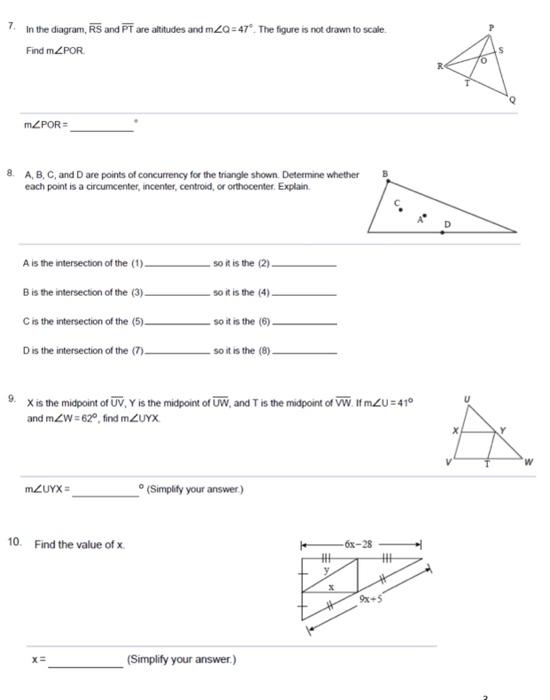 Solved 7. In the diagram, RS and PT are altitudes and | Chegg.com