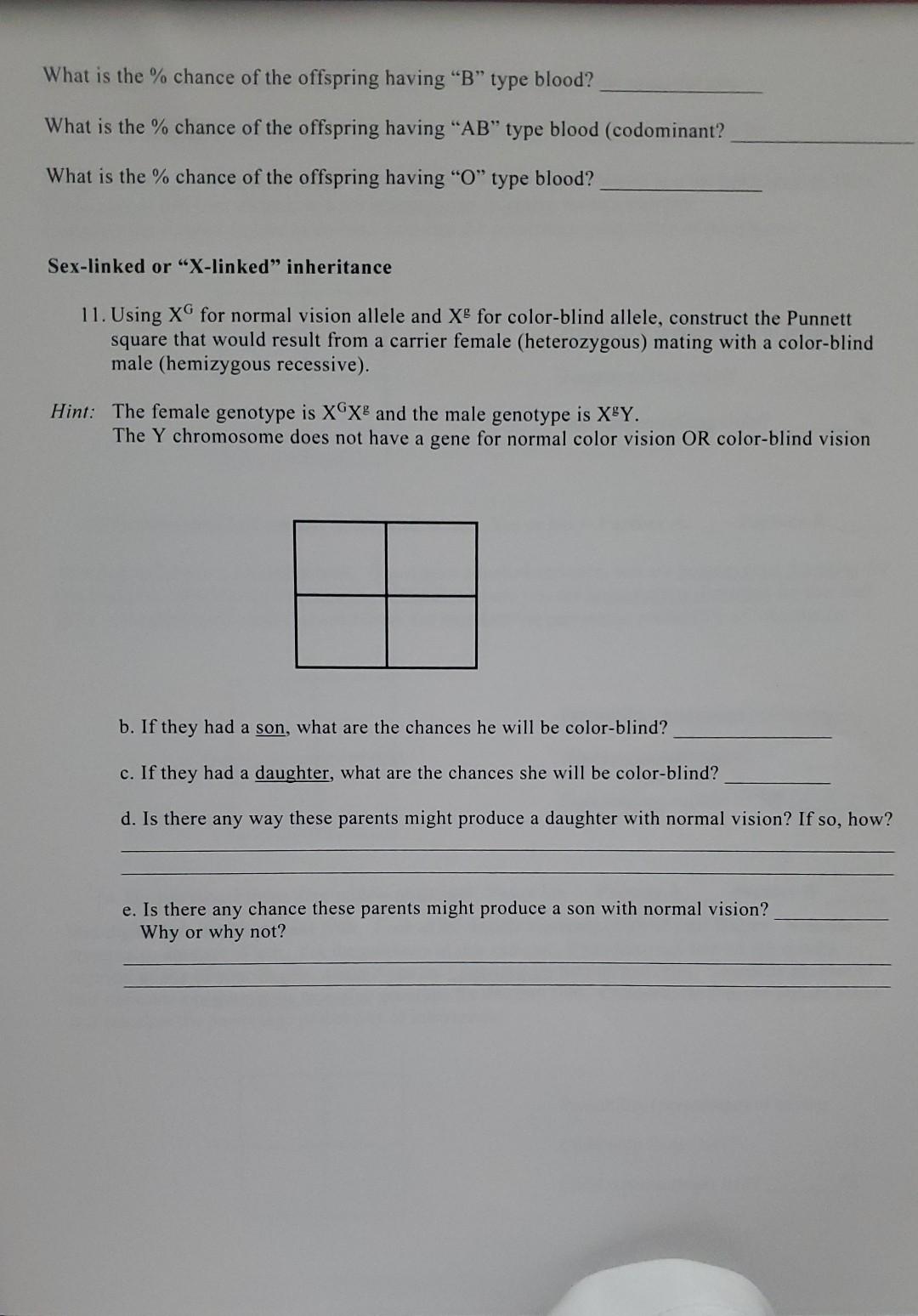 Principles of Inheritance Worksheet Robinson Name: | Chegg.com