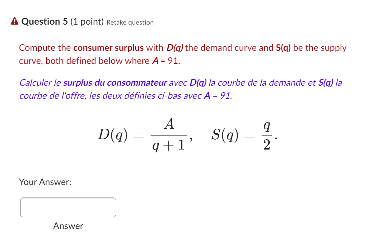 Solved Question 5 (1 ﻿point) ﻿Retake questionCompute the | Chegg.com