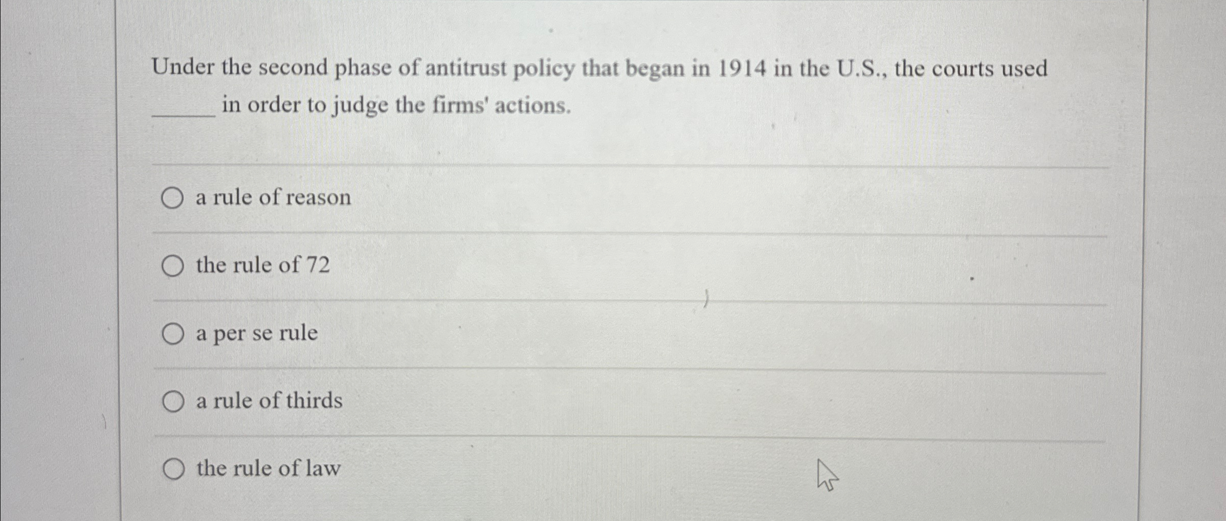 Solved Under the second phase of antitrust policy that began | Chegg.com