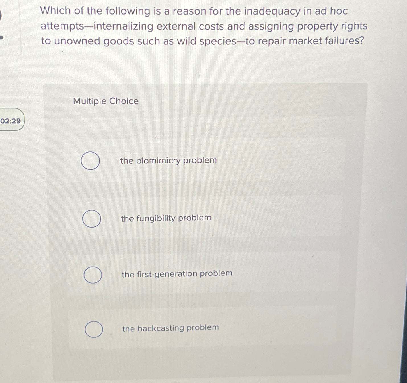 Solved Which of the following is a reason for the inadequacy | Chegg.com