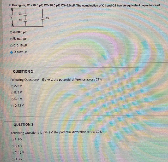 Solved In this figure, C1=10.0 pF, C2=20.0 pF, C3=6.0 pF. | Chegg.com