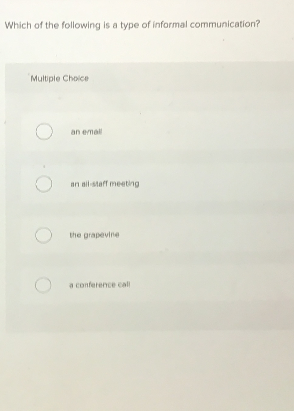 Solved Which of the following is a type of informal | Chegg.com