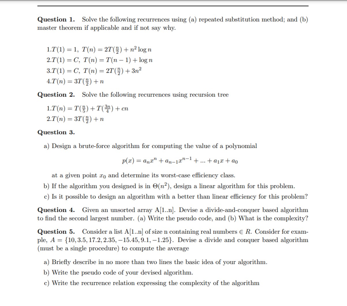 Solved I want all solutions handwritten | Chegg.com