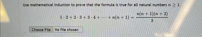 Solved Use mathematical induction to prove that the formula | Chegg.com