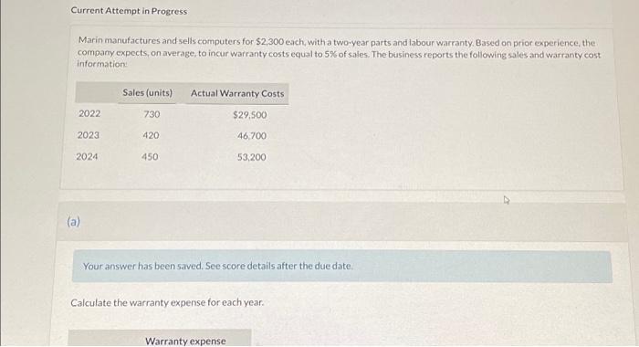 Solved Marin manufactures and sells computers for $2,300 | Chegg.com