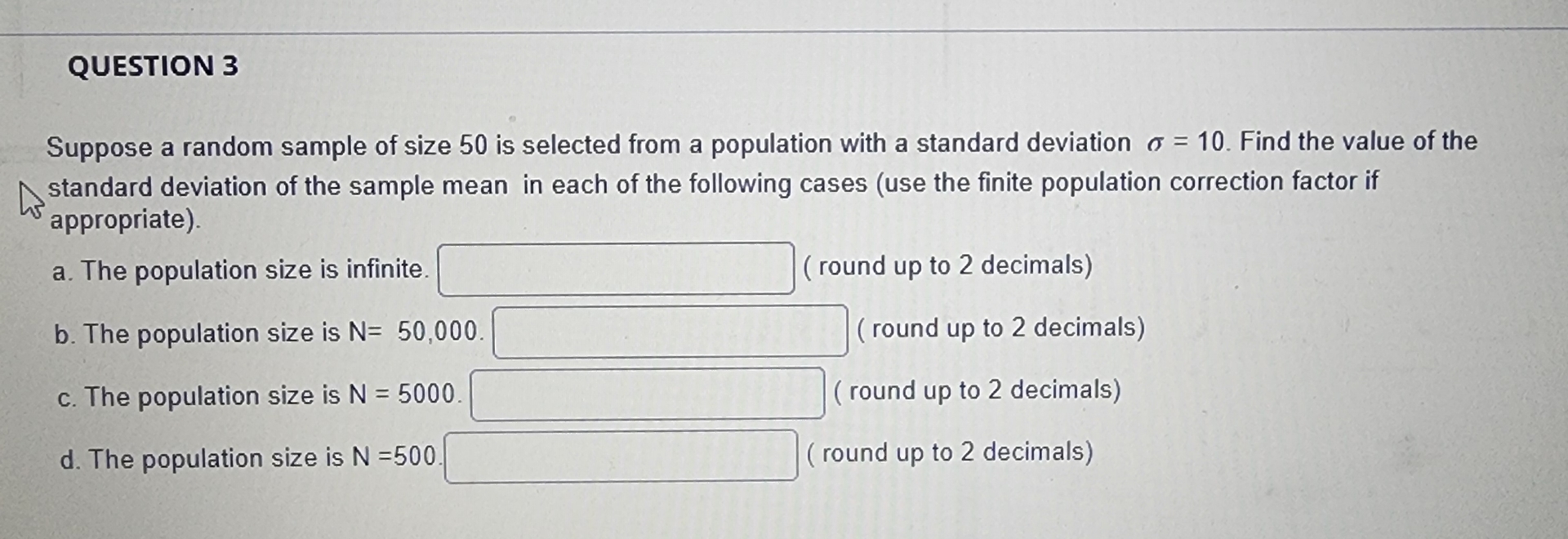 Solved QUESTION 3Suppose a random sample of size 50 ﻿is | Chegg.com