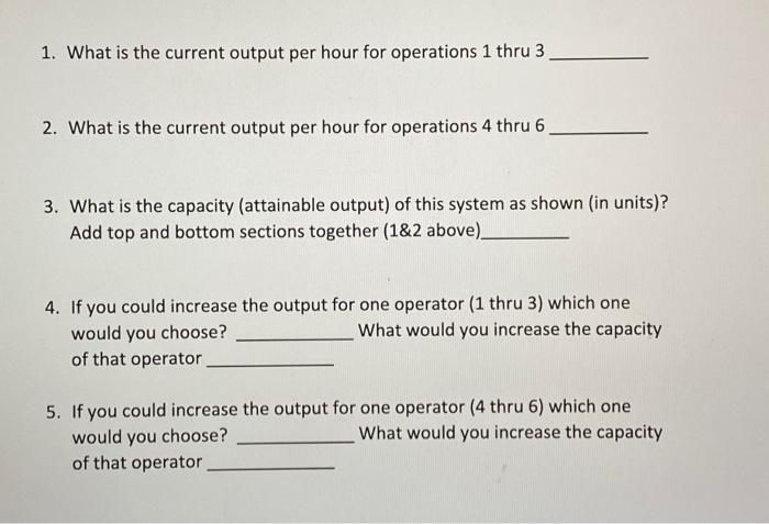 Solved 1. What is the current output per hour for operations | Chegg.com