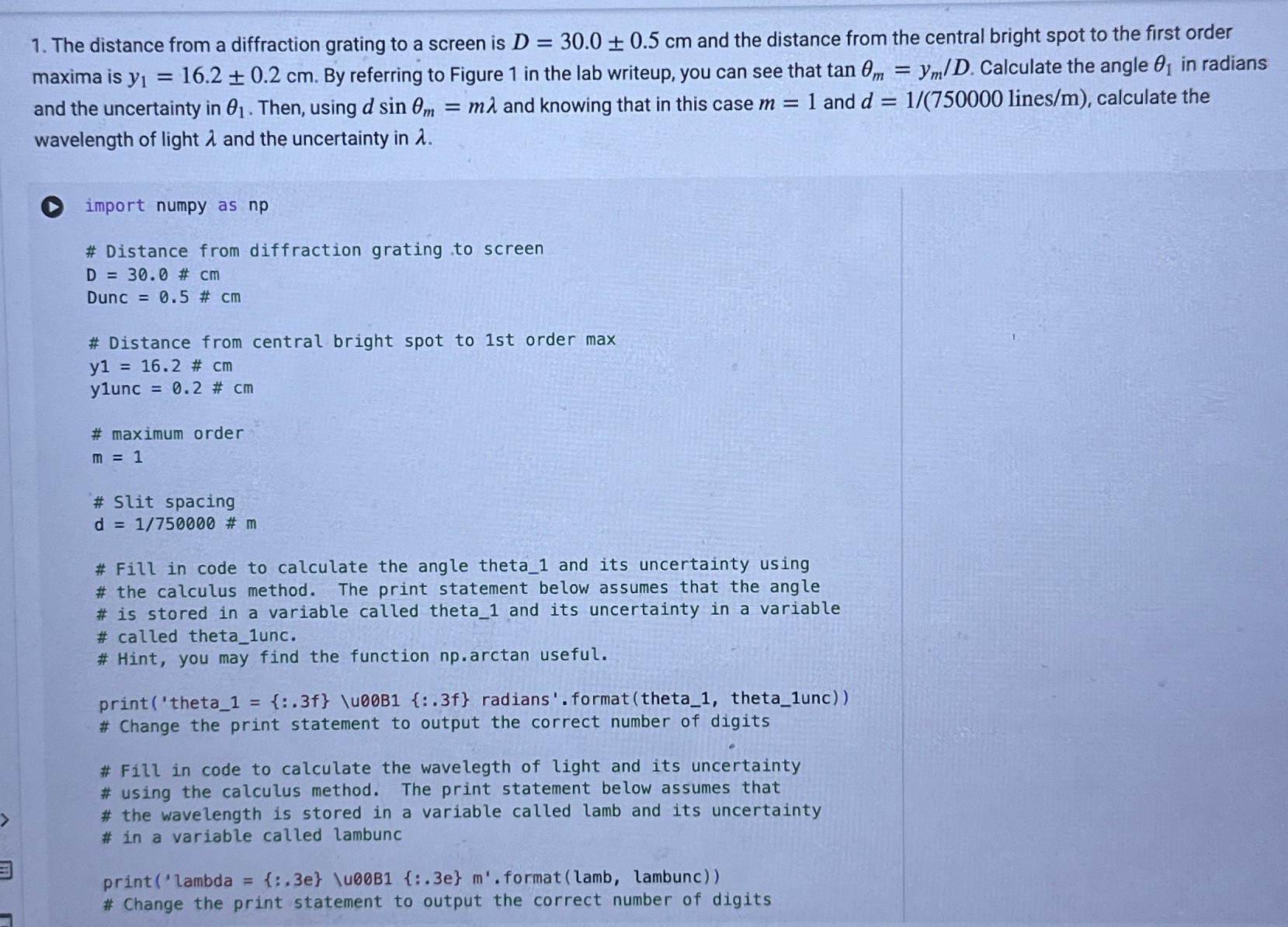 Solved The distance from a diffraction grating to a screen | Chegg.com