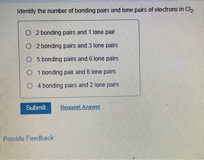 Solved Identify the number of bonding pairs and lone pairs | Chegg.com