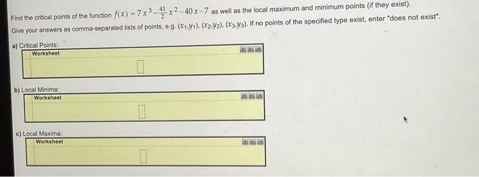 Solved Find the critical points of the function f(x) = | Chegg.com