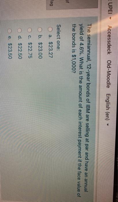 Solved UPEI Accessdeck Old-Moodle English (en) The | Chegg.com