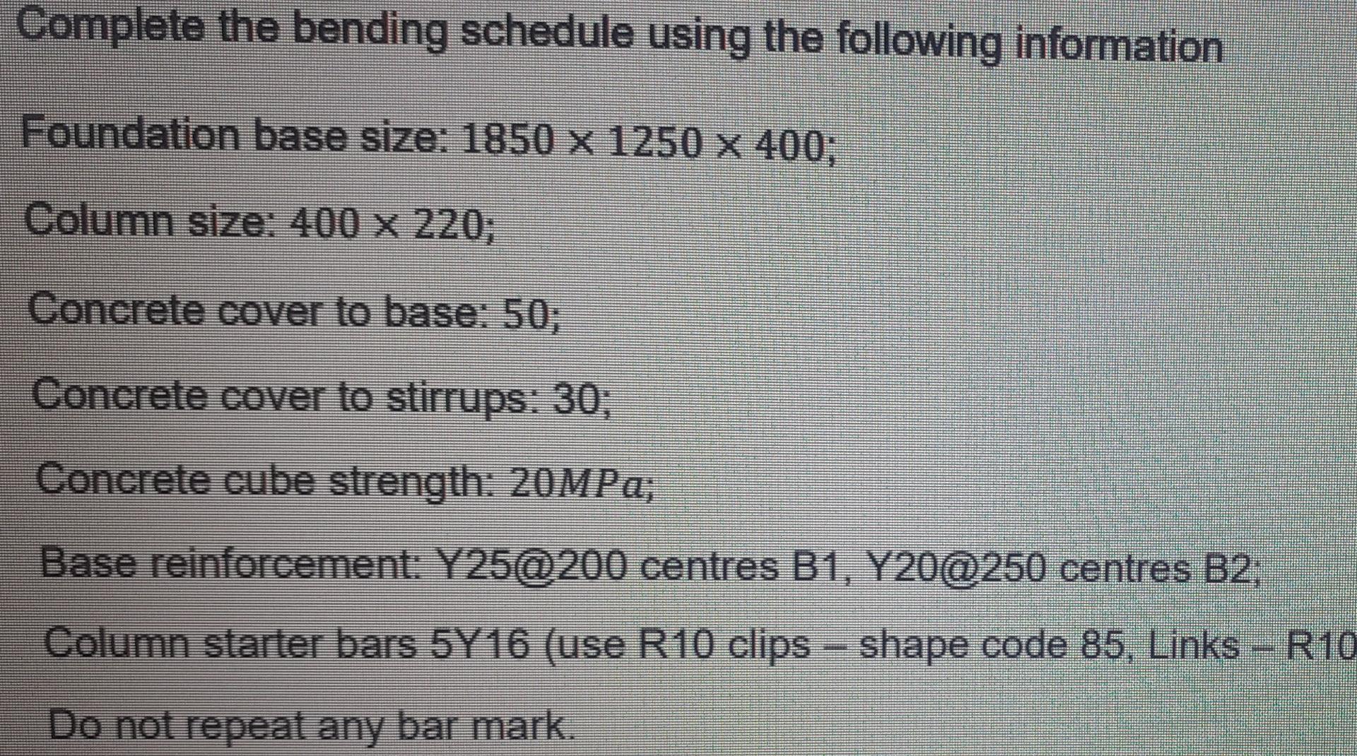 Solved Complete the bending schedule using the following | Chegg.com