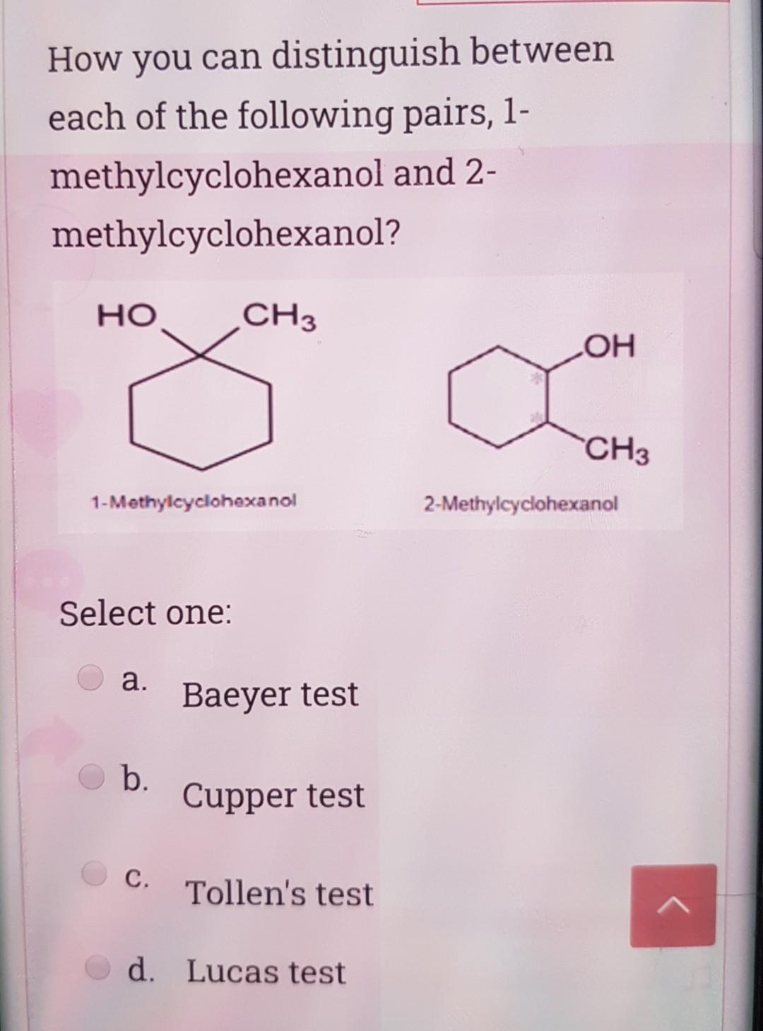 Solved How you can distinguish between each of the following | Chegg.com