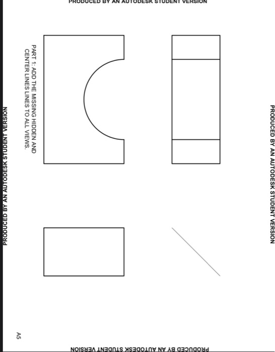 Solved Draw right view adding missing and hidden lines to | Chegg.com