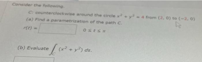 Solved Consider the following. c counterclockwise around the | Chegg.com