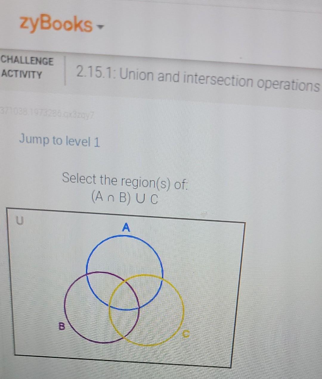 Solved zyBooks - CHALLENGE ACTIVITY 2.15.1: Union and | Chegg.com