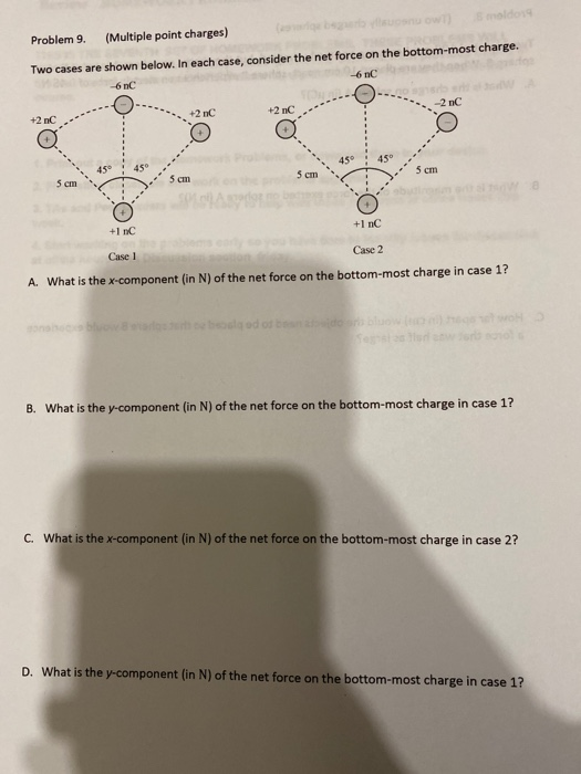 Solved Problem 9. (Multiple point charges) Uw Two cases are | Chegg.com