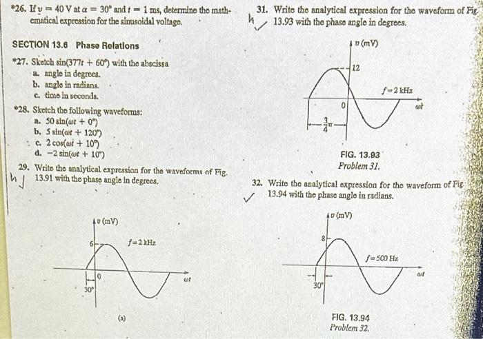 Solved 602 III SINUSOIDAL ALTERNATING WAVEFORMS 17. Given | Chegg.com