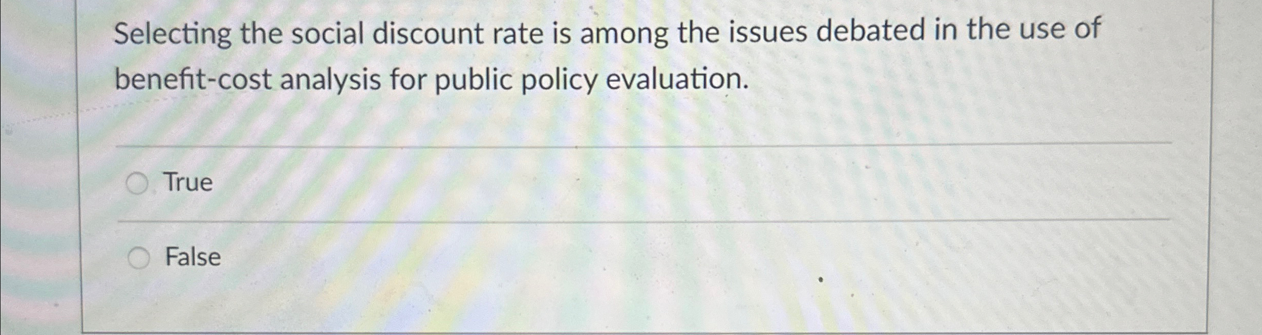 Solved Selecting the social discount rate is among the | Chegg.com