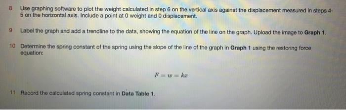Solved 8 Use graphing software to plot the weight calculated | Chegg.com
