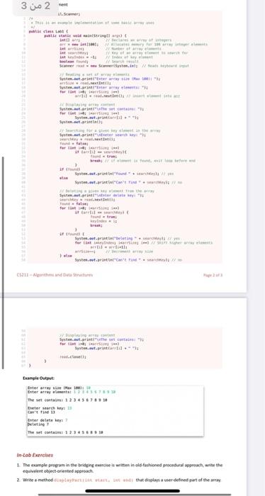 1. The example program in the bridging exercise is | Chegg.com