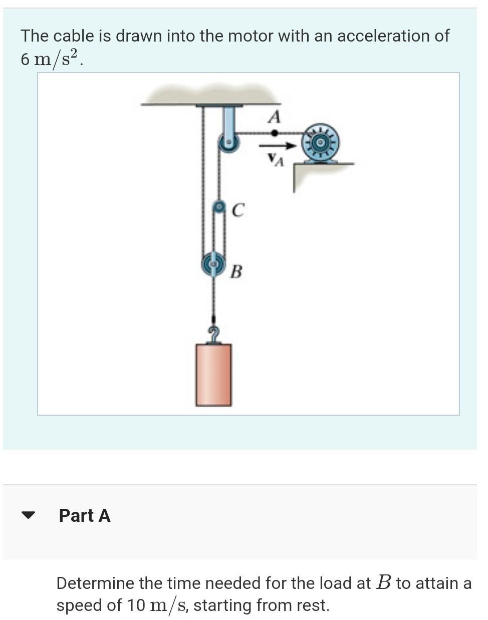 Solved The cable is drawn into the motor with an | Chegg.com