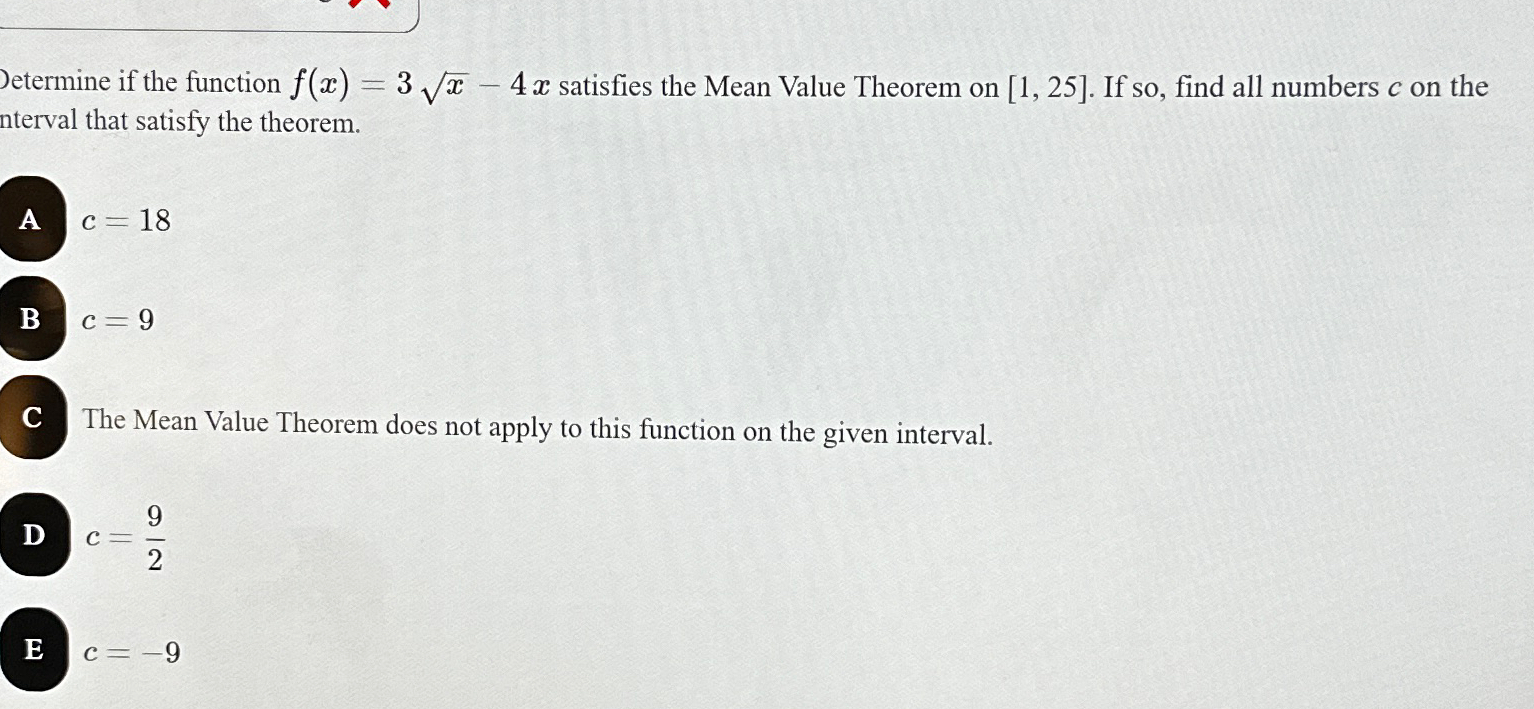 Solved Determine if the function f(x)=3x2-4x ﻿satisfies the | Chegg.com