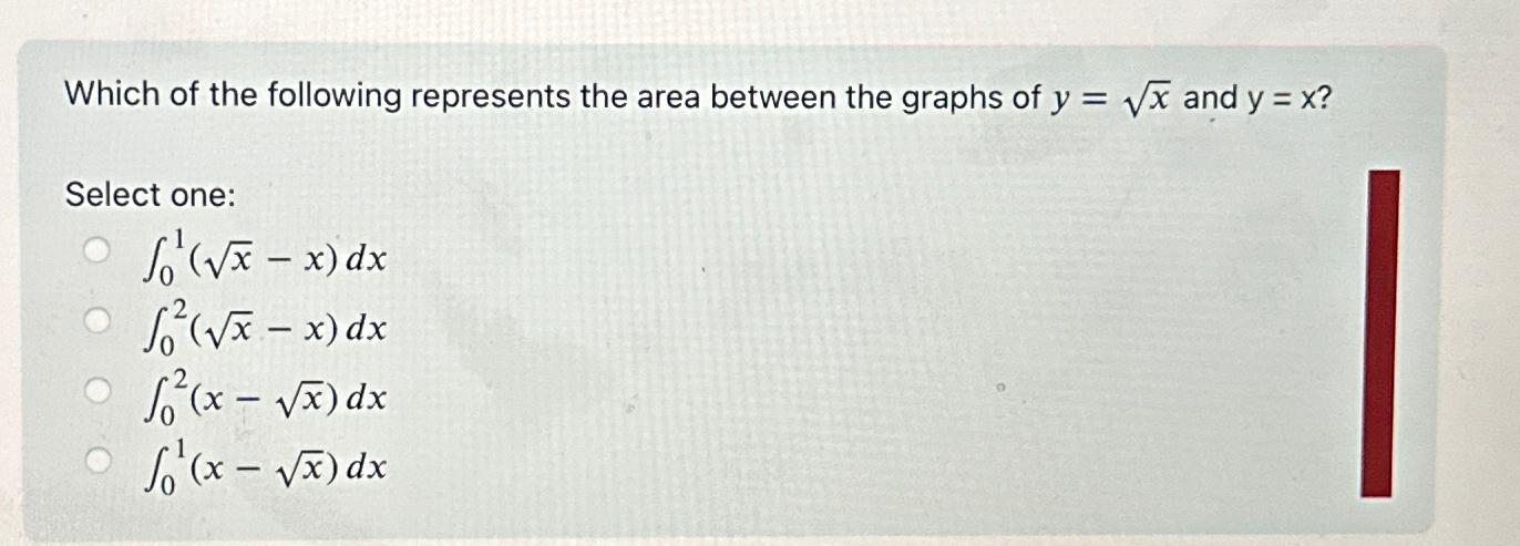 Solved Which of the following represents the area between | Chegg.com