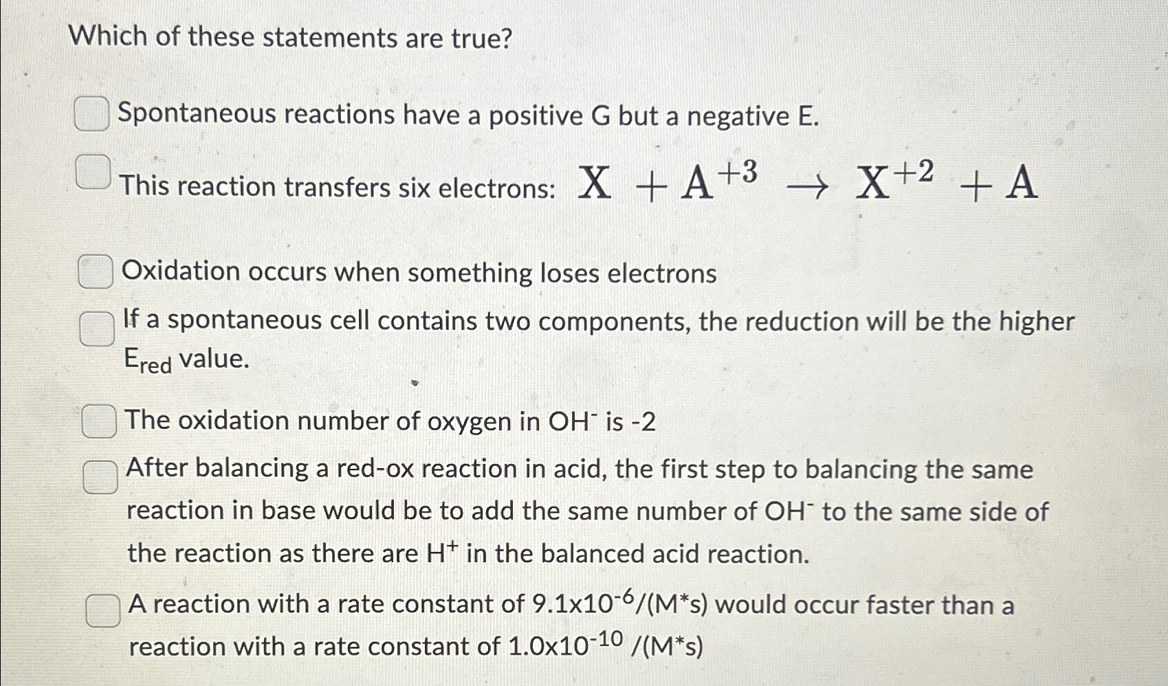 Solved Which of these statements are true?Spontaneous | Chegg.com
