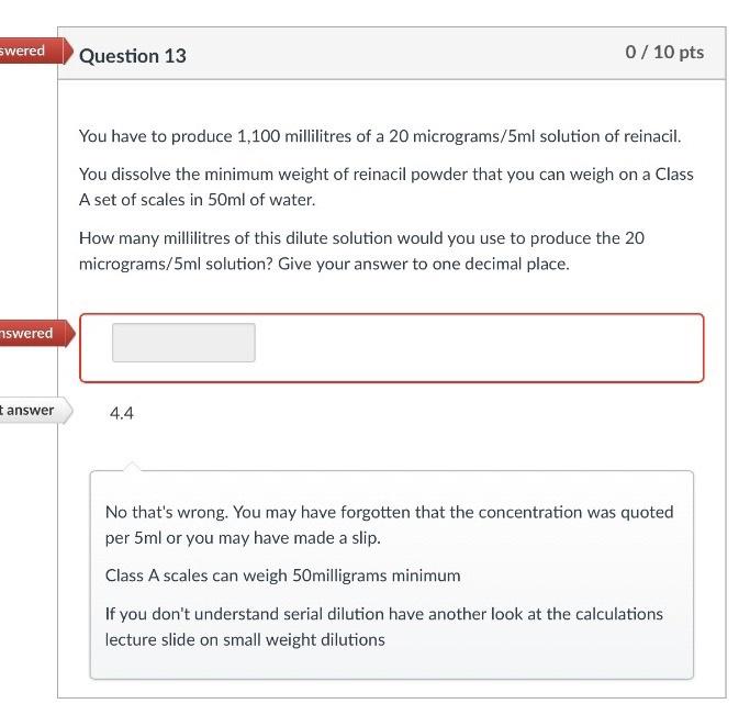 Solved You have to produce 1,100 millilitres of a 20 | Chegg.com