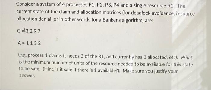 Solved Consider a system of 4 processes P1,P2,P3,P4 and a | Chegg.com