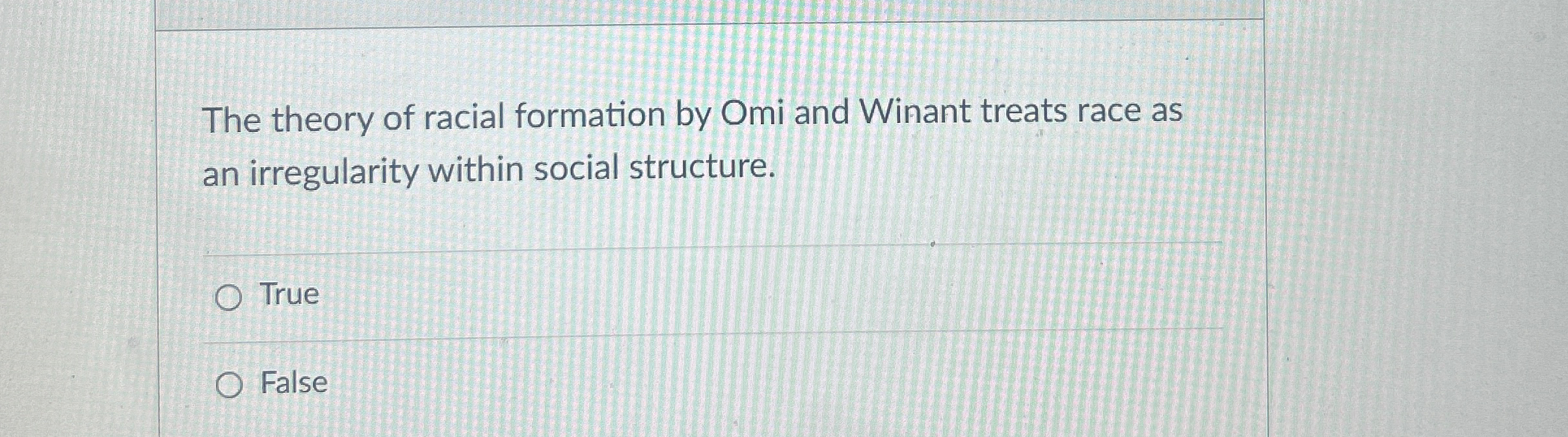Solved The theory of racial formation by Omi and Winant | Chegg.com