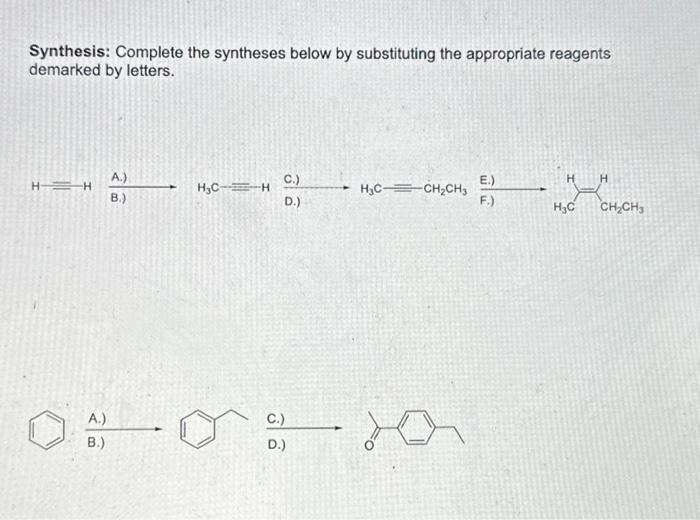 Solved Synthesis: Complete the syntheses below by | Chegg.com