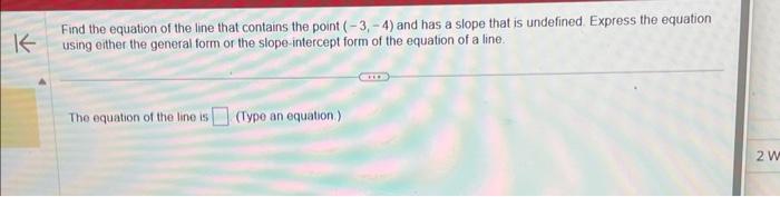 Solved Find the equation of the line that contains the point | Chegg.com