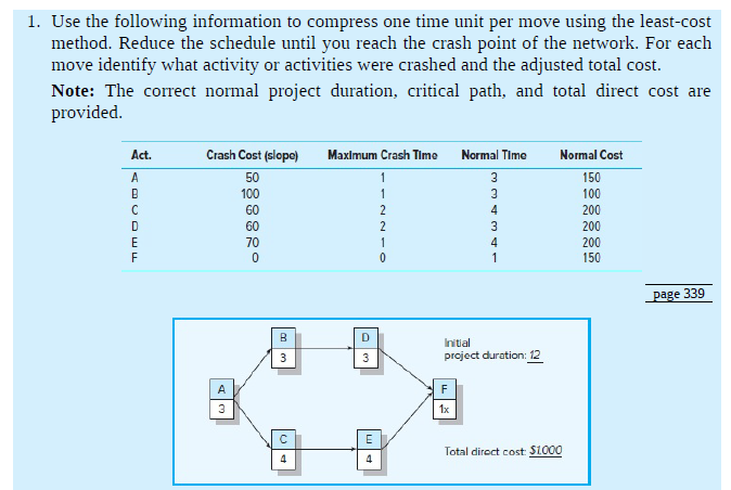 Solved 1. ﻿Use the following information to compress one | Chegg.com