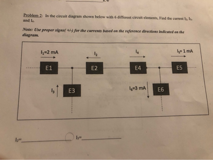 Solved Problem 2: In the circuit diagram shown below with 6 | Chegg.com