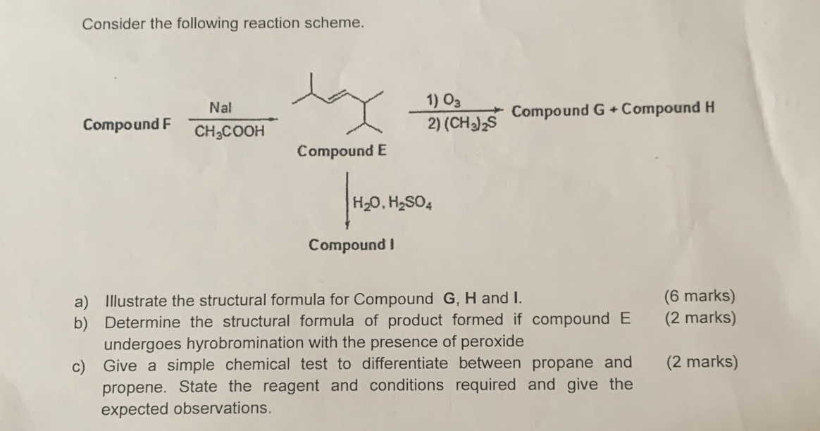 Solved Consider the following reaction scheme.a) ﻿Illustrate | Chegg.com