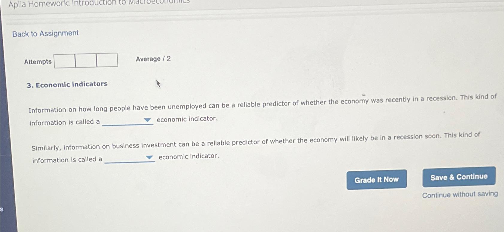 Solved Back to AssignmentAttempts Average / 23. ﻿Economic | Chegg.com