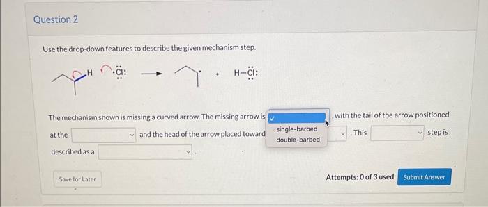 Solved Use the drop-down features to describe the given | Chegg.com